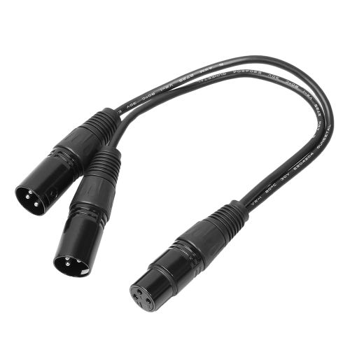 2019MMF XLR 3-Pin Female Plug to Dual 2 Male Cable DJ Y Splitter ...