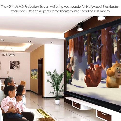 40-inch HD Projection Screen Manual Pull Up Folding Tabletop Projecting ...