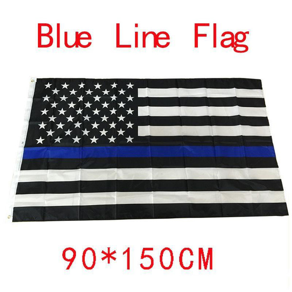 90*150cm BlueLine USA Police Flags 3x5 Foot Thin Blue Line USA Flag ...