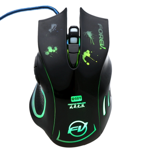 FOREV 2400DPI Adjustable Professional LED Optical 6D USB Wired Esport Gaming Mouse 6 Buttons ...
