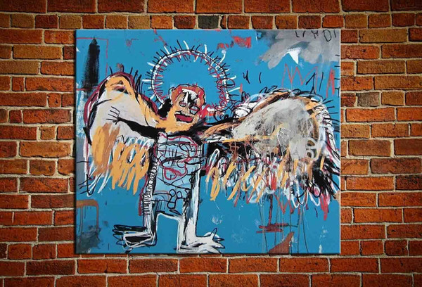 Jean Michel Basquiat Fallen angel Home Decor Handpainted & HD Print Oil ...
