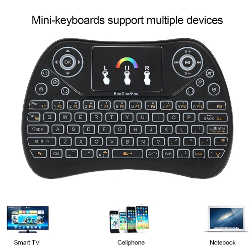 Portable 2.4G RGB Wireless Keyboard Touchpad Backlit Mini Keyboard with ...