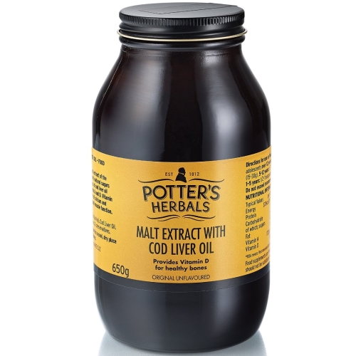 Potters Malt Extract Cod Liver Oil 650g - Dealley