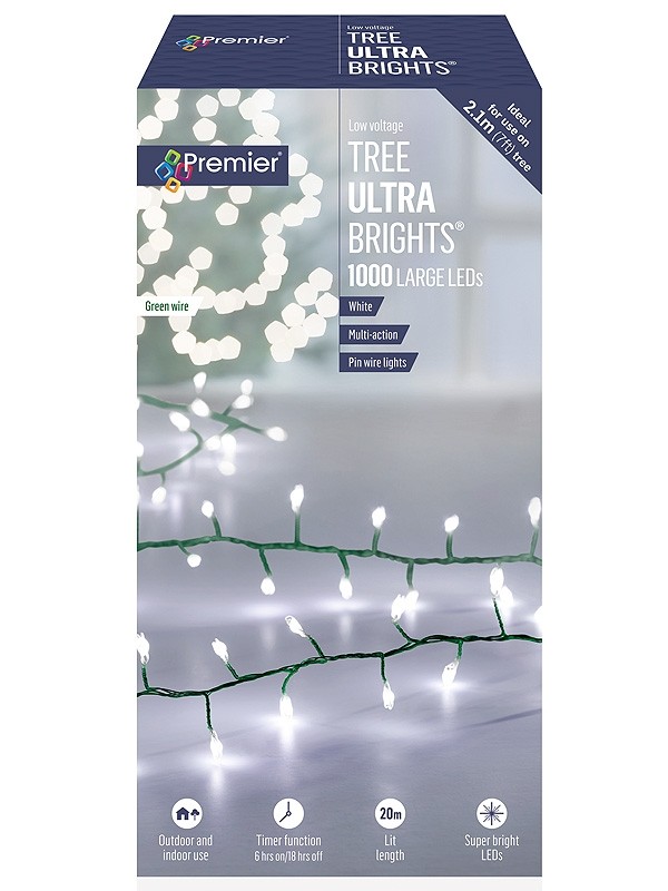 Premier Tree Microbrights 1000 LEDs with Timer - White - Dealley