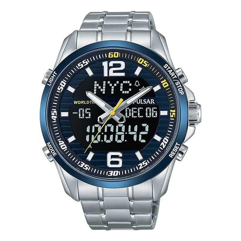 Pulsar Analogue & LCD Digital Watch Stainless Chrono Alarms Timer etc ...