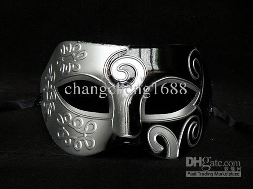 Sliver Black Half Faces Mask For Men Roman Gladiator Mask Venetian ...