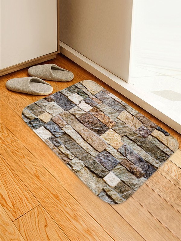 Stone Brick Wall Design Floor Mat - Dealley
