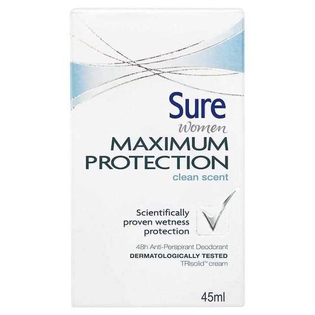 Sure Maximum Protection Clean Scent Anti-Perspirant 45ml - Dealley
