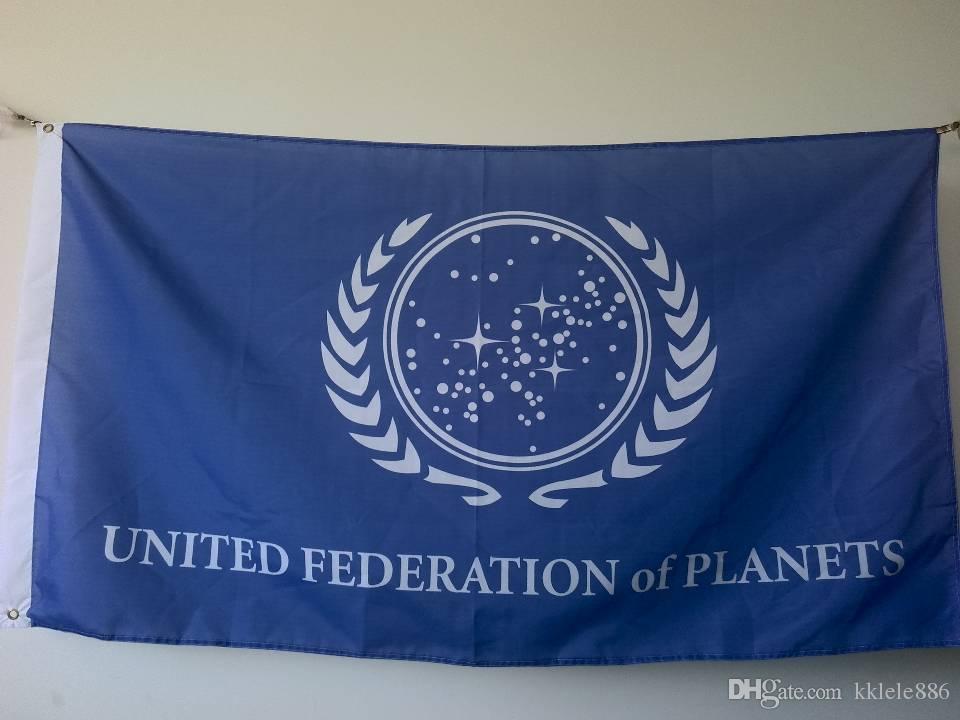 The Flag of the United Federation of Planets 90 x 150 cm Polyester Star ...