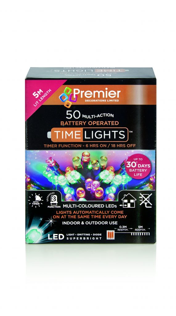 Premier 50 Multi Action Battery LED Christmas Lights (Multi Colour ...